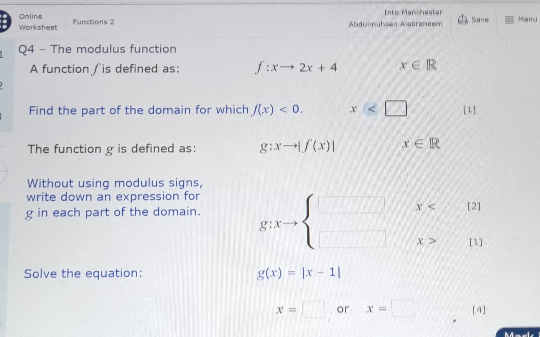 Solved Online Worksheet Into Manchester Abdulmuhsen | Chegg.com