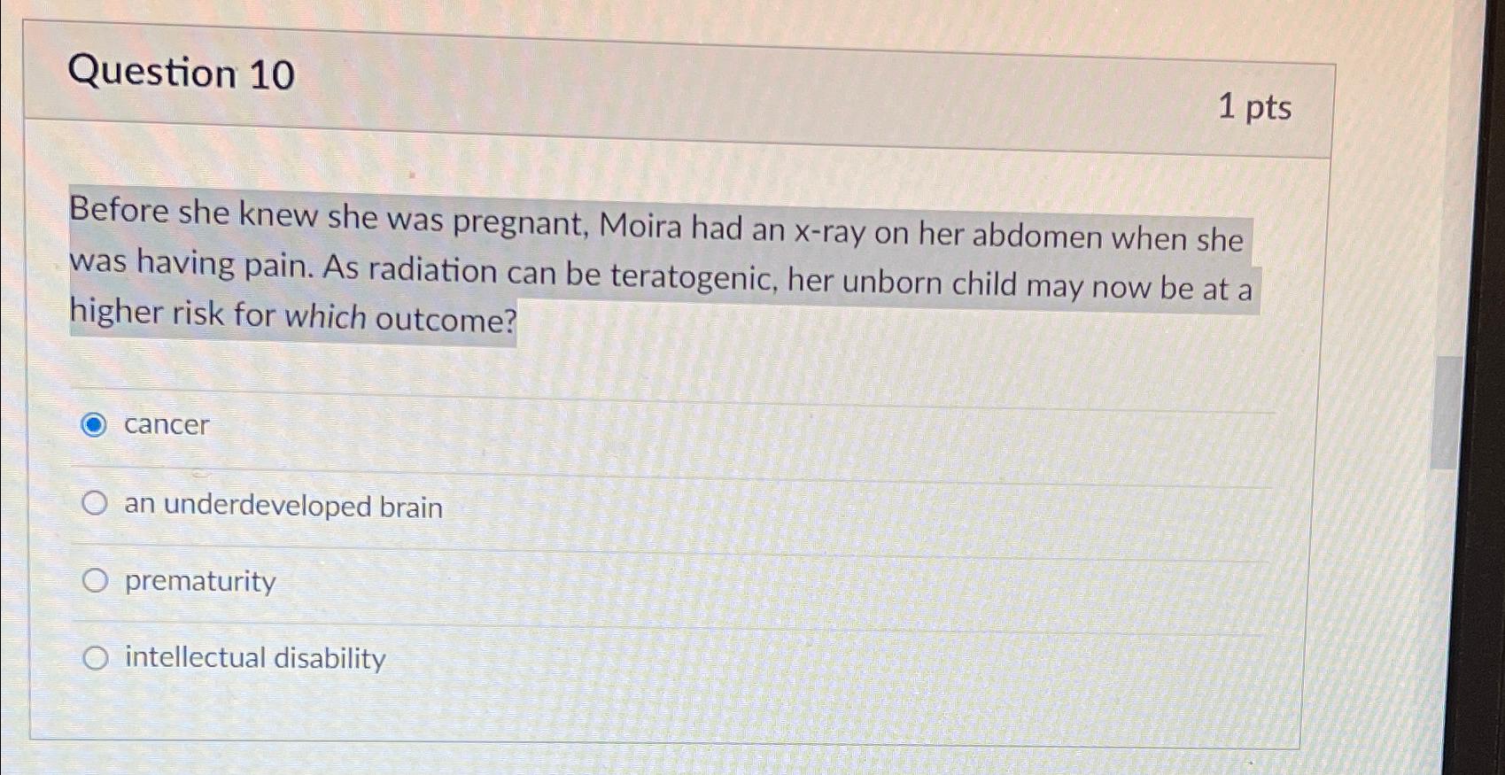 Solved Question 101 ﻿ptsBefore she knew she was pregnant, | Chegg.com