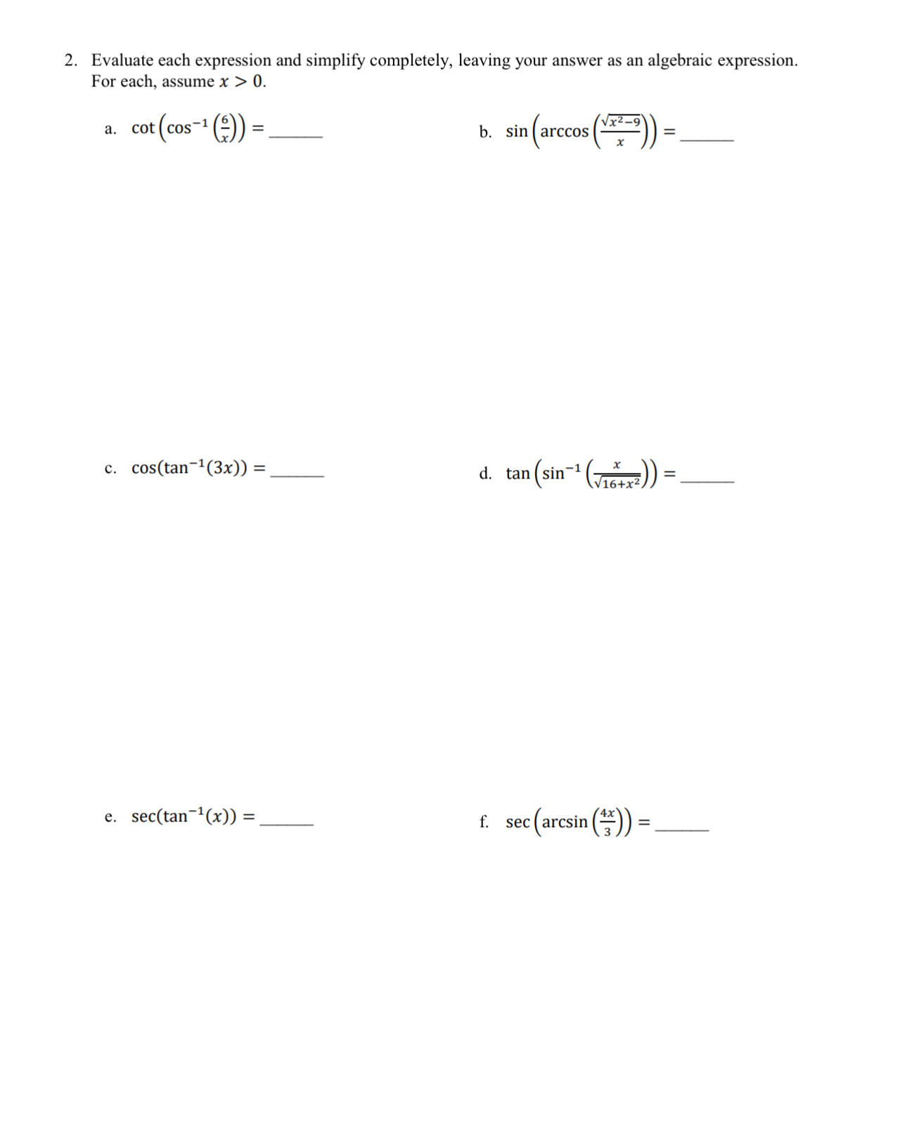 Solved Evaluate each expression and simplify completely, | Chegg.com