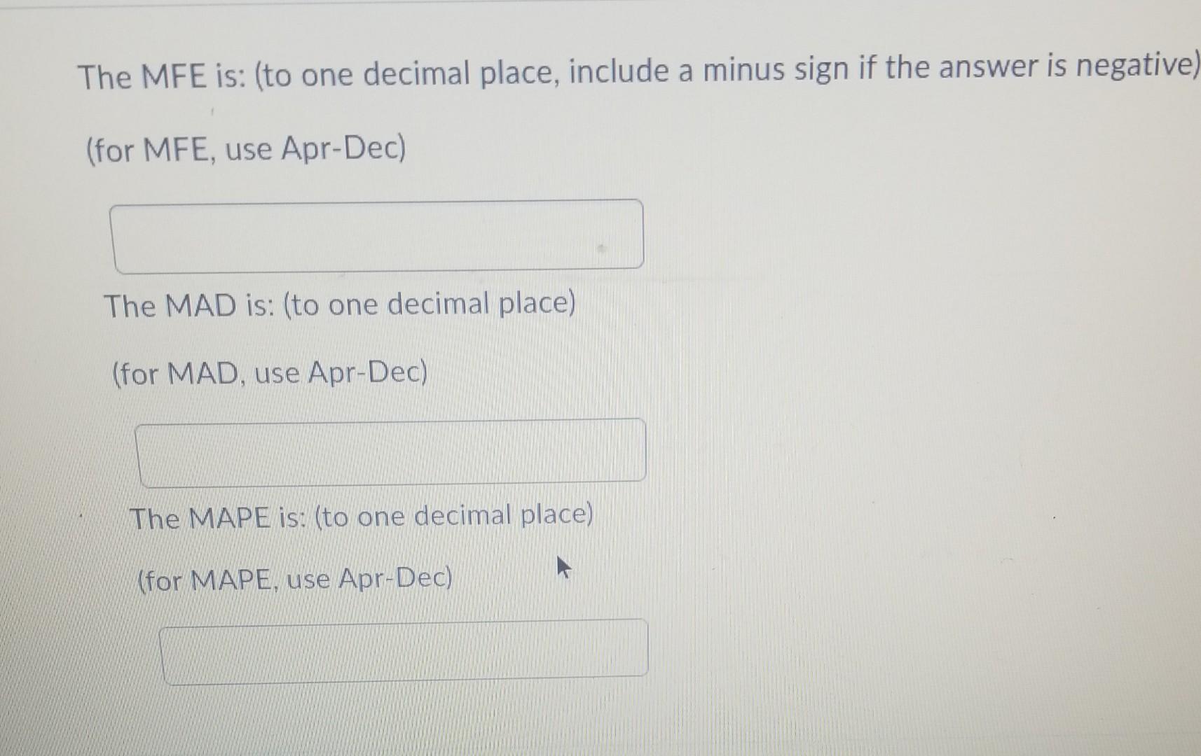 Solved Use the attached table to calculate a 3 month moving | Chegg.com
