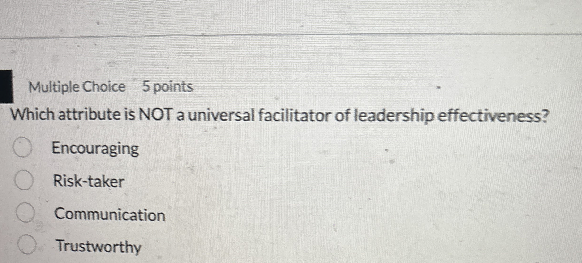 Solved Multiple Choice 5 ﻿pointsWhich attribute is NOT a | Chegg.com