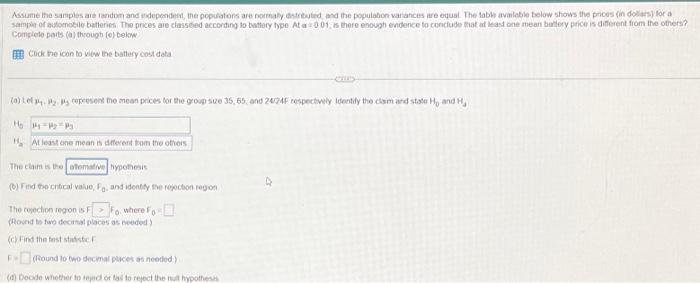 Solved Assume bie sarsples aie iandom and udependeth, the | Chegg.com