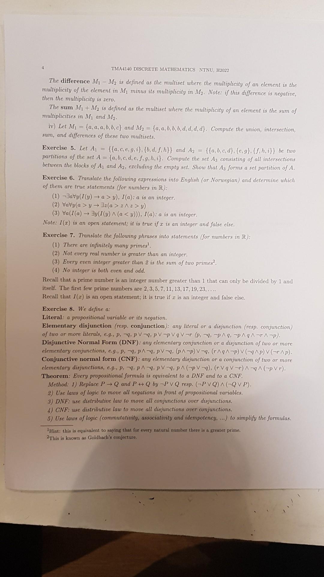 Solved TMA4140 DISCRETE MATHEMATICS NTNU, H2022 The | Chegg.com