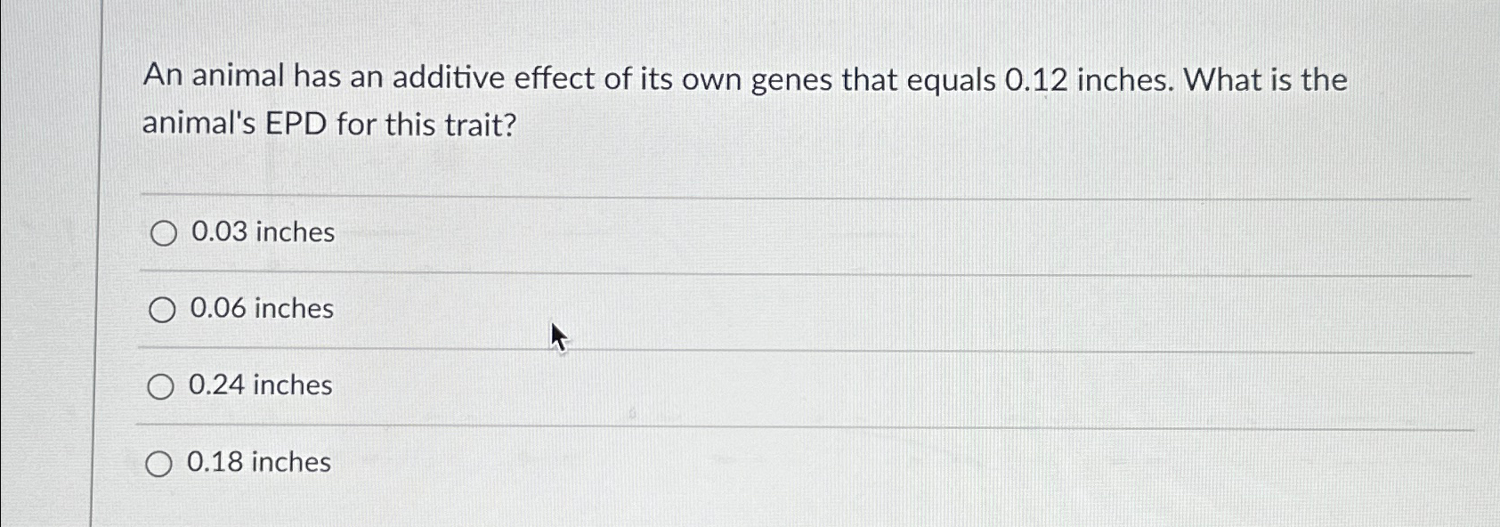 Solved An animal has an additive effect of its own genes | Chegg.com