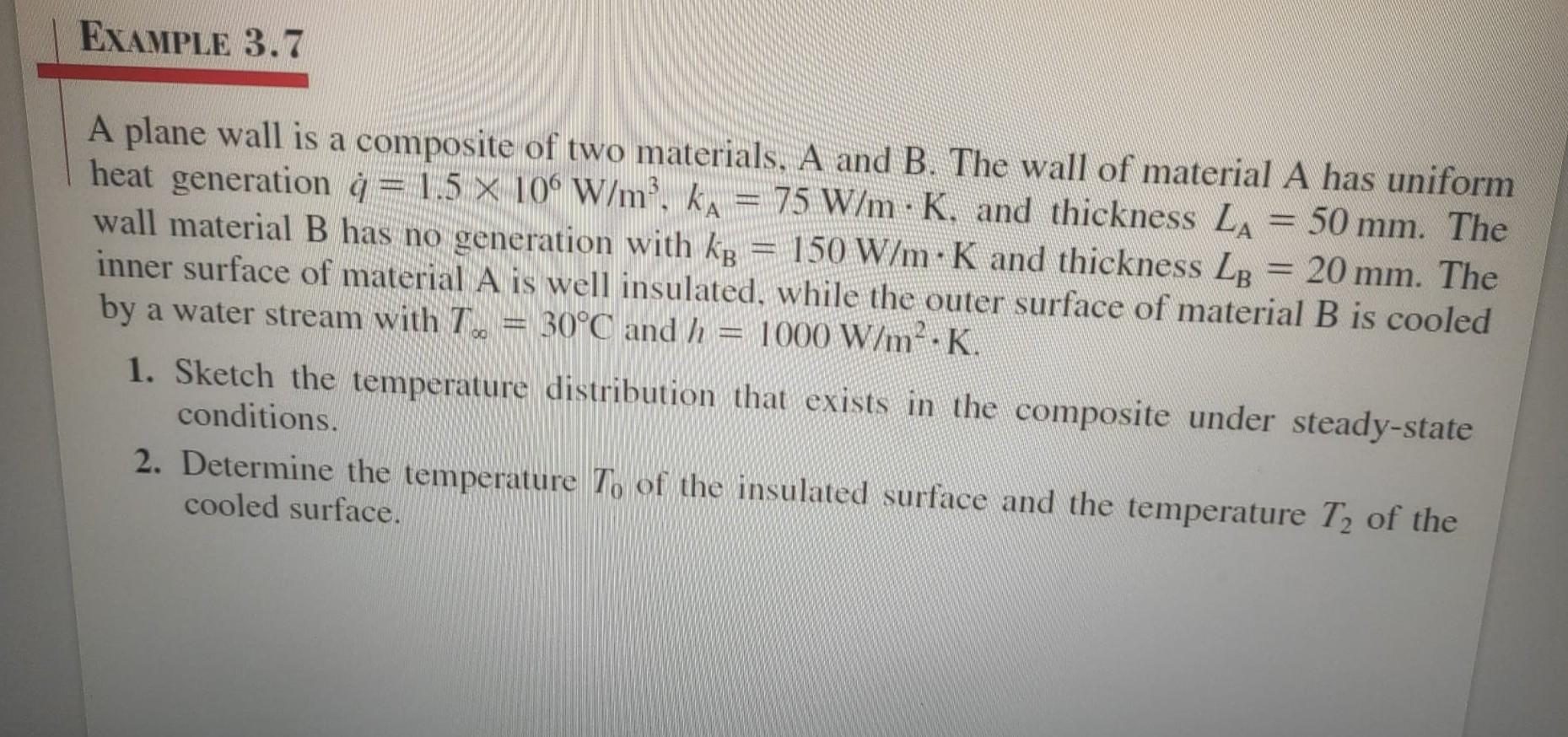 Solved A plane wall is a composite of two materials, A and | Chegg.com
