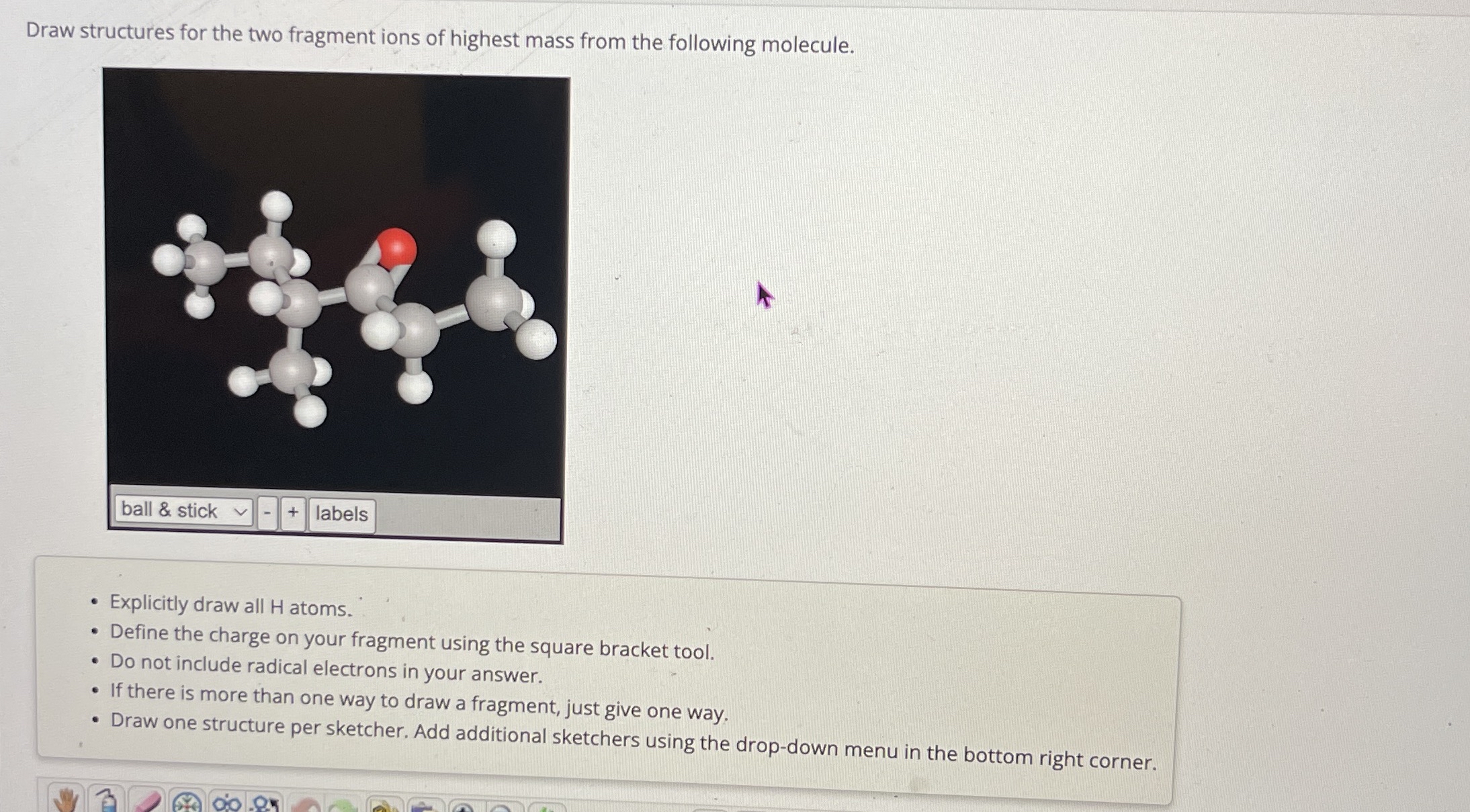 Solved Draw structures for the two fragment ions of highest | Chegg.com