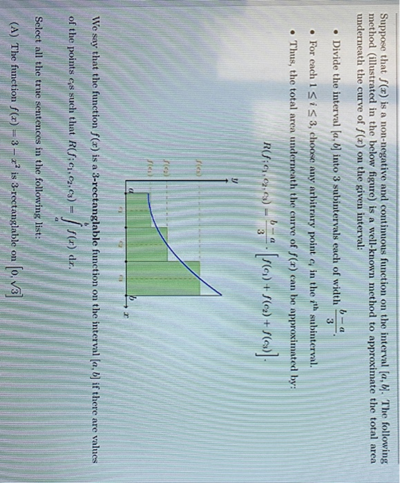 Solved Suppose that () A non-negative and continuous | Chegg.com