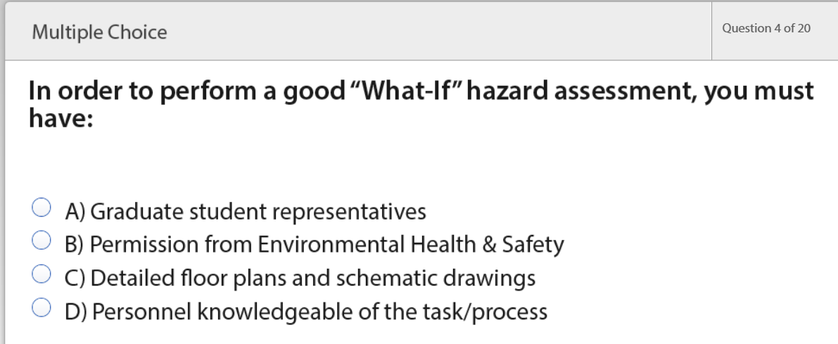Solved In order to perform a good "What-If" ﻿hazard | Chegg.com