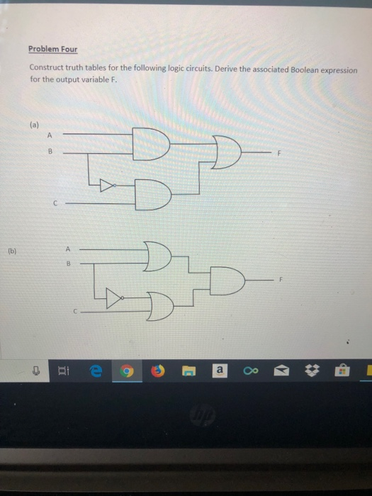 Solved Problem One Construct logic circuits for each of the | Chegg.com
