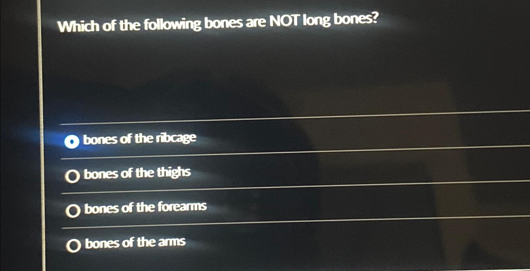 Solved Which of the following bones are NOT long bones?bones | Chegg.com