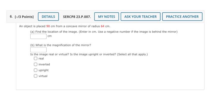 Solved An object is placed 90 cm from a concave mirror of | Chegg.com