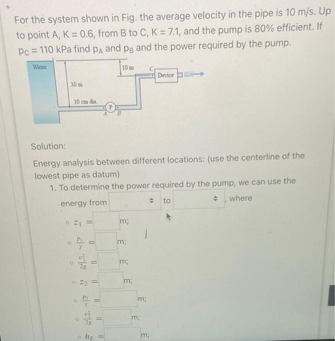 Solved For the system shown in Fig. the average velocity in | Chegg.com