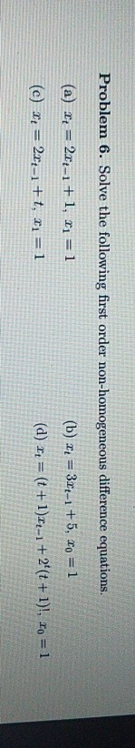 Solved Problem 6. Solve the following first order | Chegg.com
