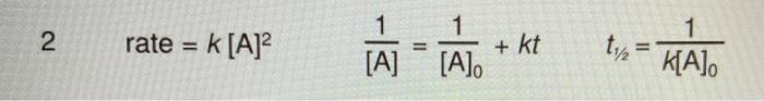 Solved Using the second order integrated rate law, derive | Chegg.com