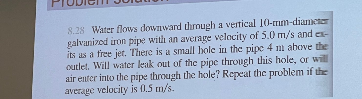 8.28 ﻿Water flows downward through a vertical | Chegg.com