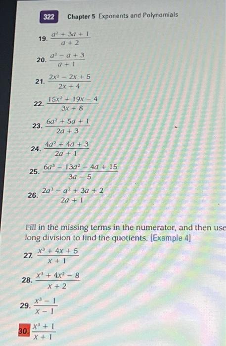 Solved Chapter 5 Exponents and Polynomials 19. a+2a2+3a+1 | Chegg.com