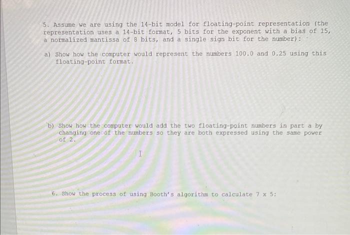 Solved 5. Assume we are using the 14-bit model for | Chegg.com