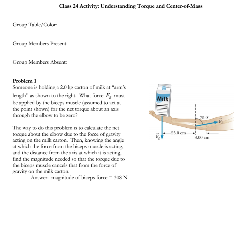 Solved Class 24 Activity: Understanding Torque and | Chegg.com