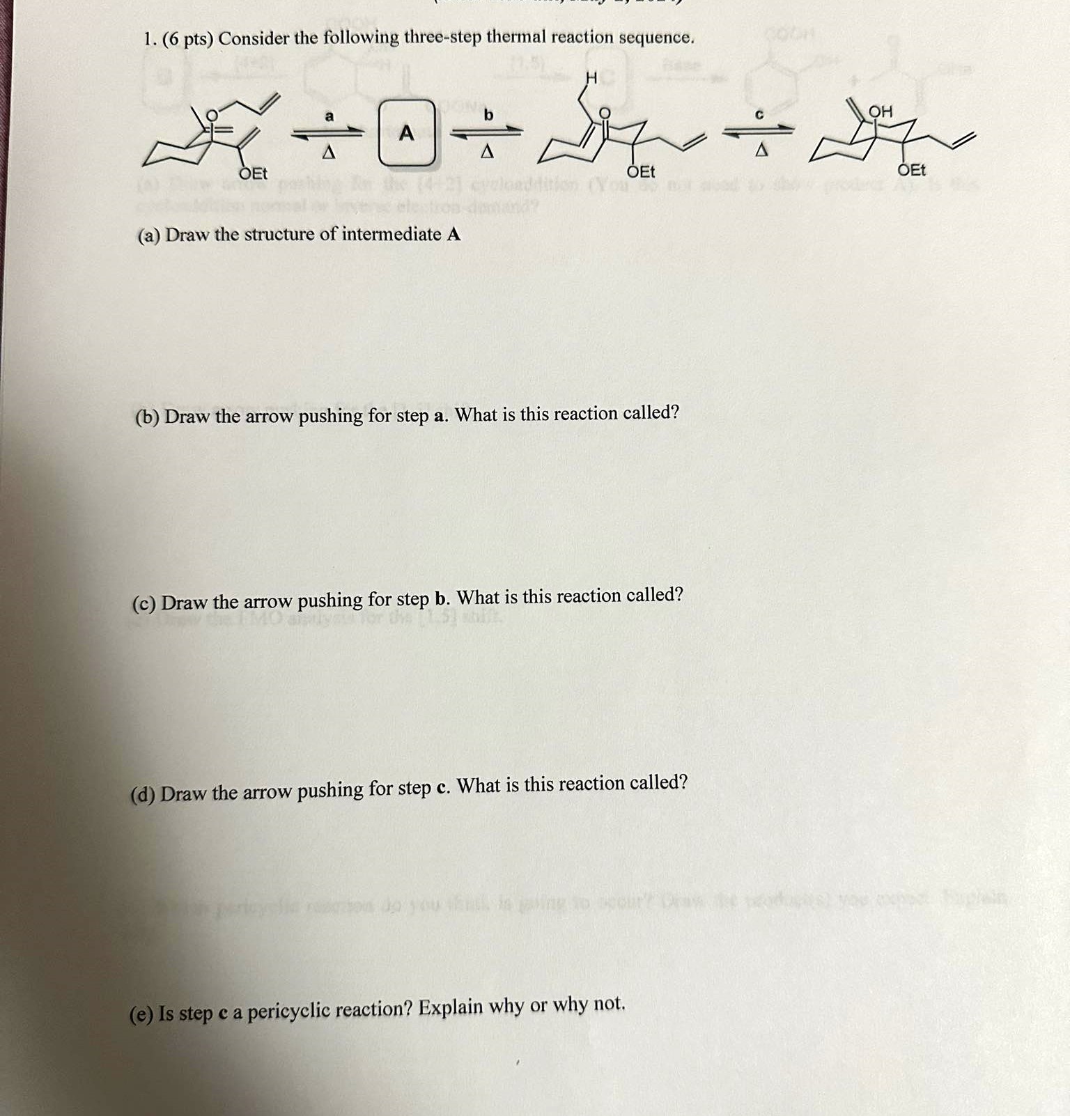 Solved (6 ﻿pts) ﻿Consider the following three-step thermal | Chegg.com