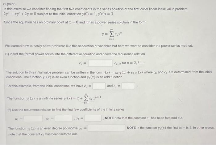Solved 1 Point In This Exercise We Consider Finding The