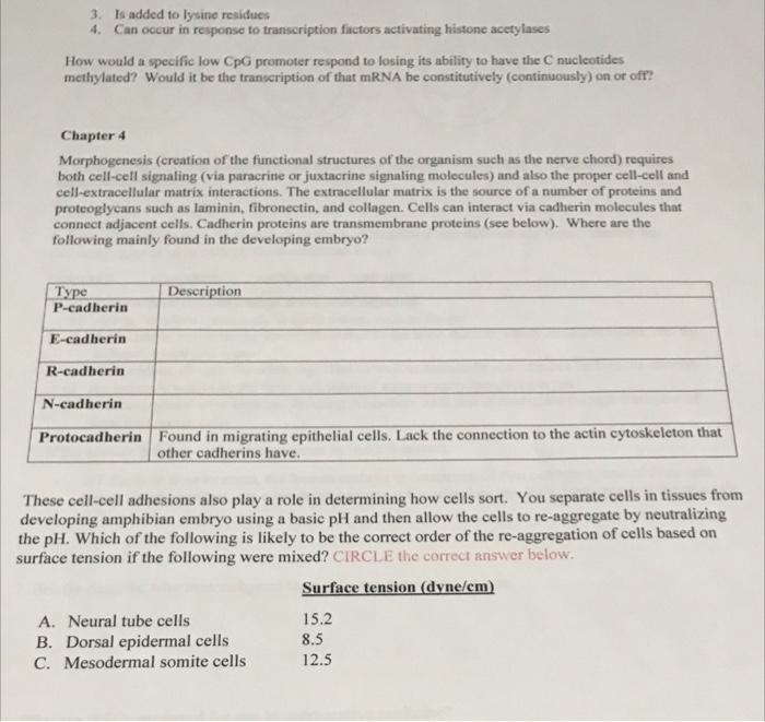 Solved 3. There three modes of cell type specification: | Chegg.com