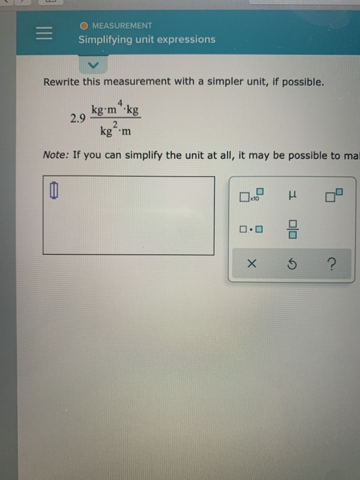 Solved O MEASUREMENT Simplifying unit expressions Rewrite | Chegg.com