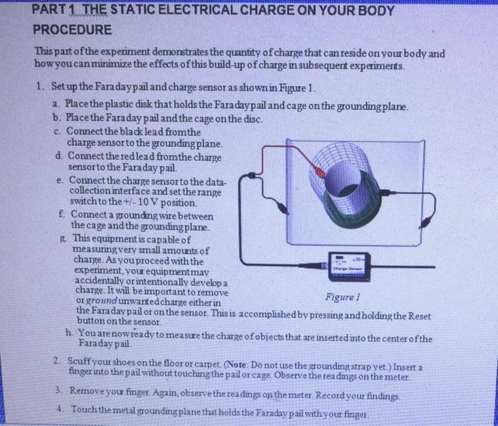 PART 1 THE STATIC ELECTRICAL CHARGE ON YOUR BODY | Chegg.com