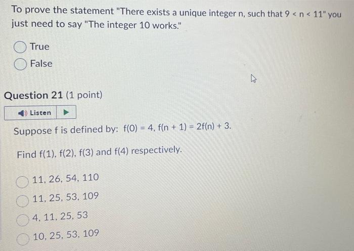 Solved To prove the statement "There exists a unique integer | Chegg.com