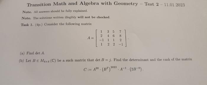 Solved Transition Math and Algebra with Geometry - Test 2 - | Chegg.com