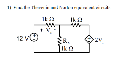 Solved Find the Thevenin and Norton equivalent circuits. | Chegg.com