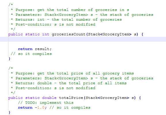 Solved Please impliment both functions thank you | Chegg.com Solved Please impliment both functions thank you | Chegg.com