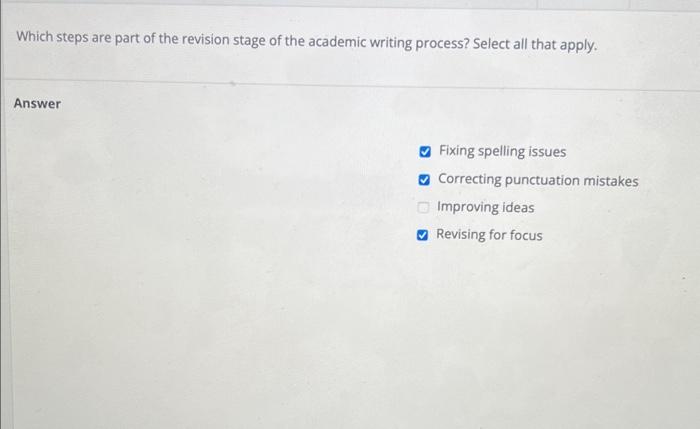 Which steps are part of the revision stage of the | Chegg.com