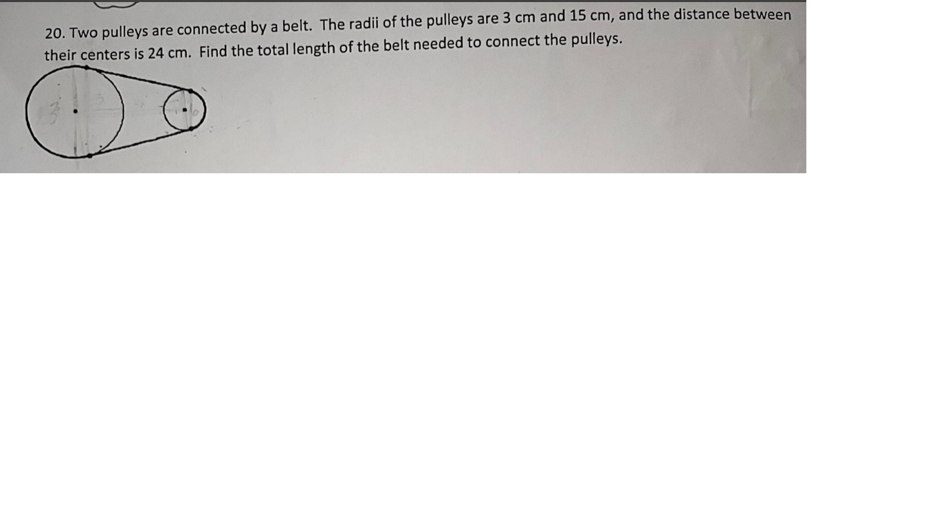 Two pulleys are connected by a belt. The radii of the | Chegg.com