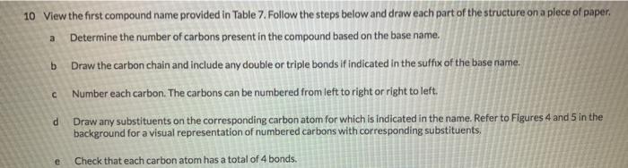 Solved a b 10 View the first compound name provided in Table | Chegg.com