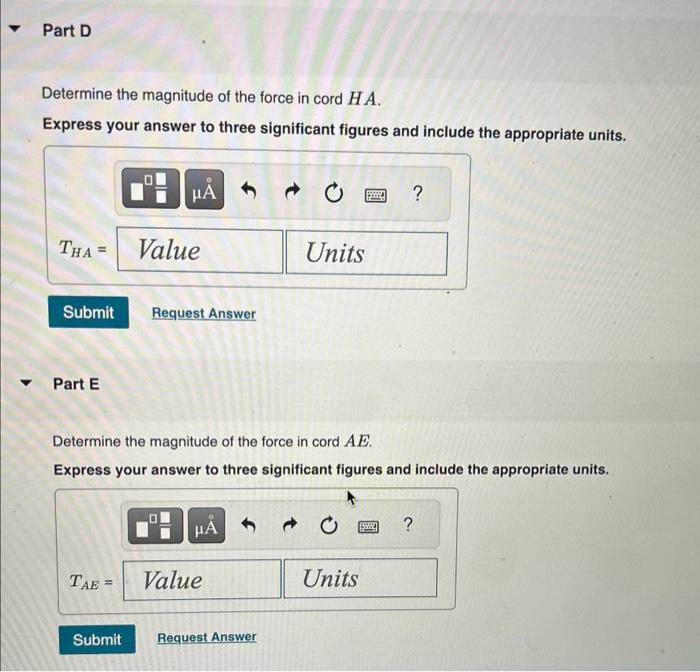 Solved Determine the magnitude of the force in cord BC. | Chegg.com