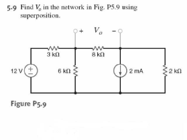 Solved Find V0 in the network in Fig. P5.9 using | Chegg.com