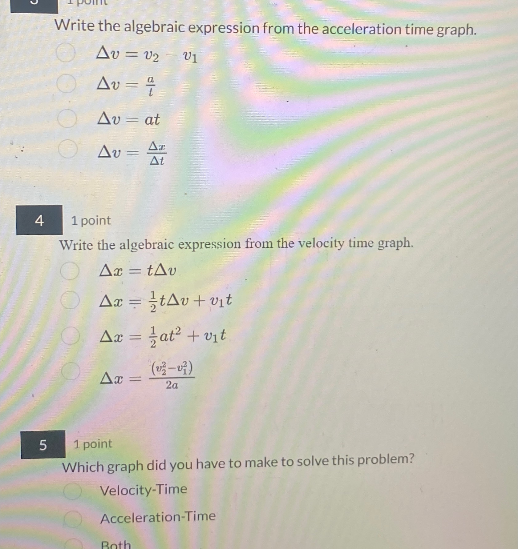 Solved Write the algebraic expression from the acceleration | Chegg.com