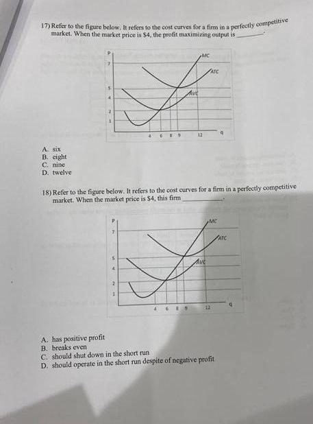 Solved 17) Refer to the figure below. It refers to the cost | Chegg.com