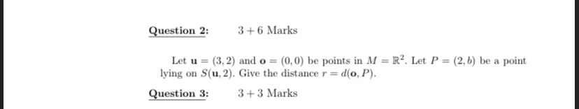 Solved Question 2: ,3+6 ﻿MarksLet u=(3,2) ﻿and o=(0,0) ﻿be | Chegg.com