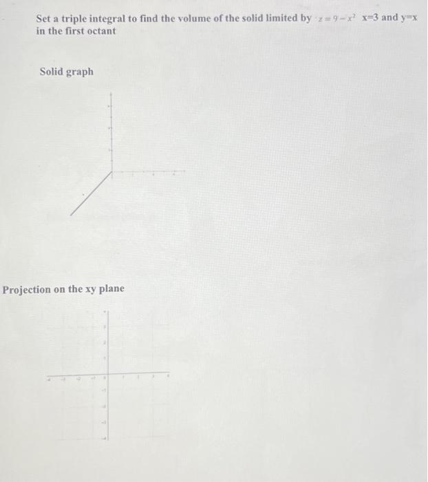 Solved Set a triple integral to find the volume of the solid | Chegg.com