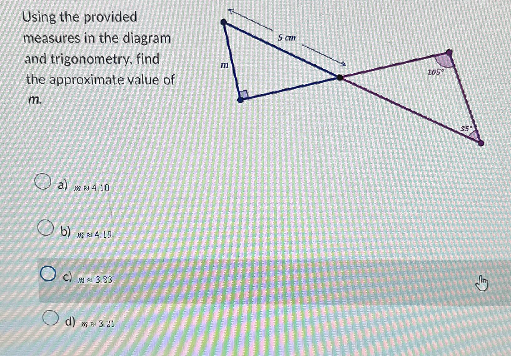 Solved Using the provided measures in the diagram and | Chegg.com