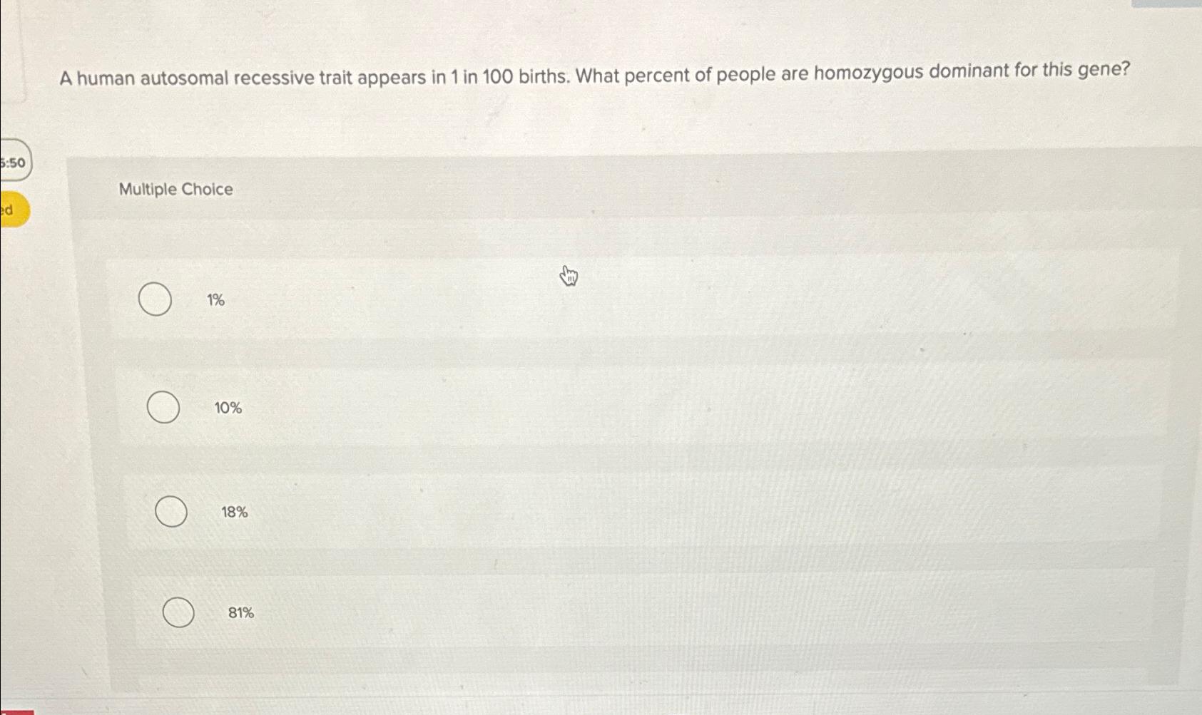Solved A human autosomal recessive trait appears in 1 ﻿in | Chegg.com