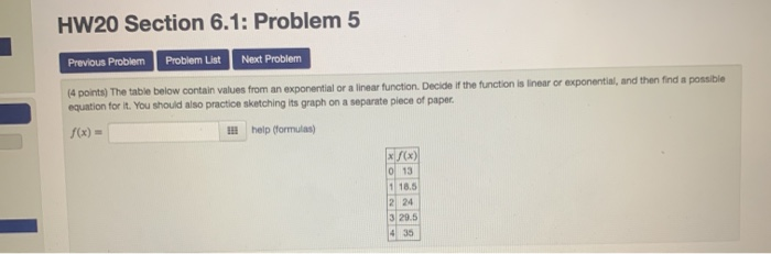 Solved HW20 Section 6.1: Problem 5 Previous Problem Problem | Chegg.com