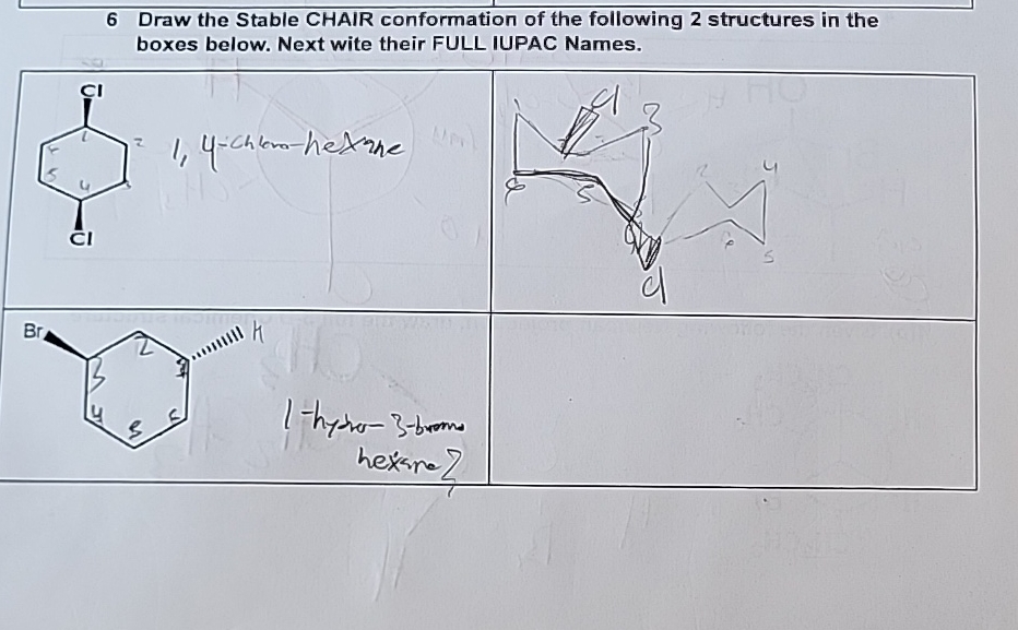 Solved 6 ﻿Draw the Stable CHAIR conformation of the | Chegg.com