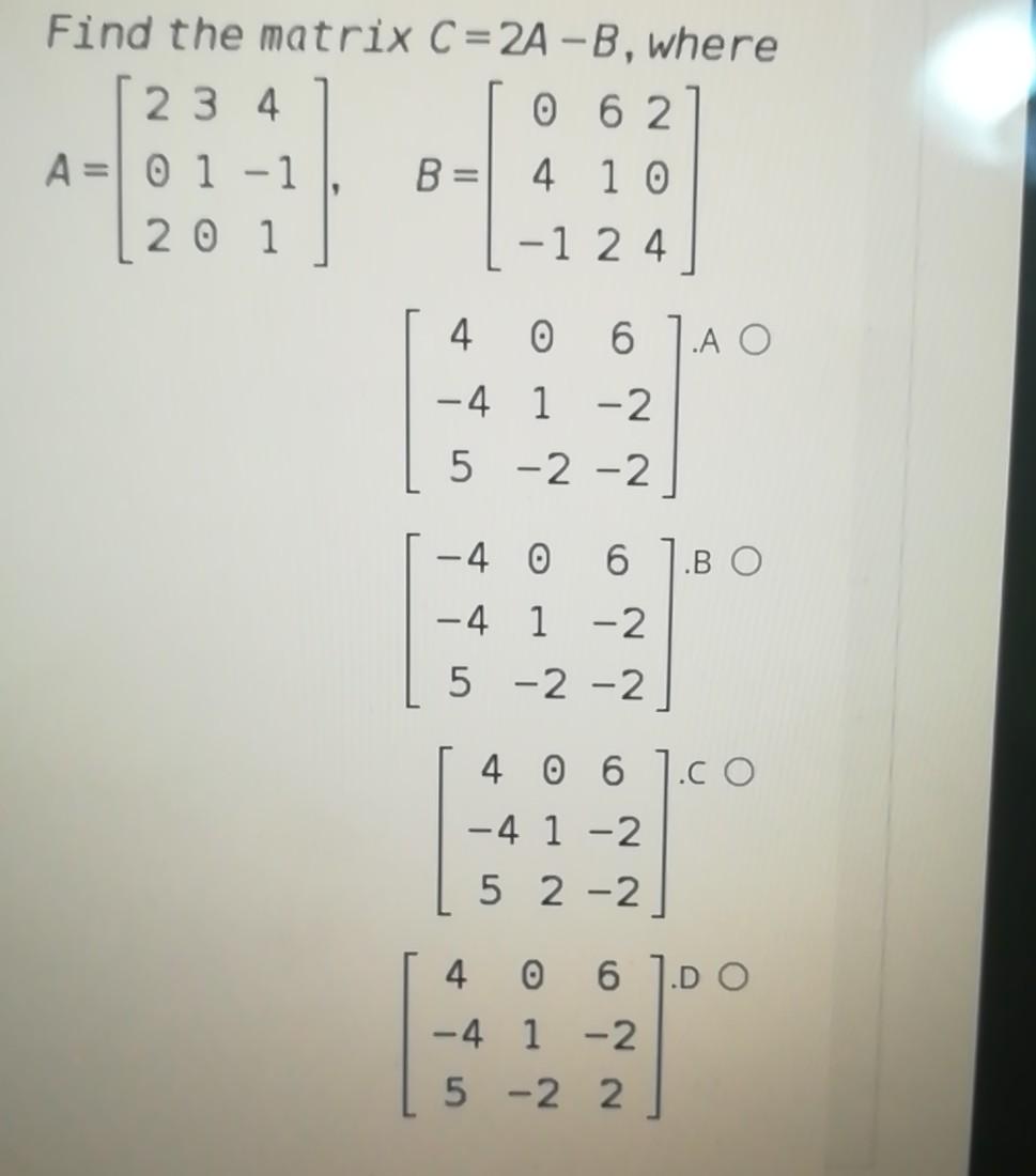 Solved 2 5 IfA-1 .] and B-1 [28] then (AB)-lis -76 .A O 35 | Chegg.com
