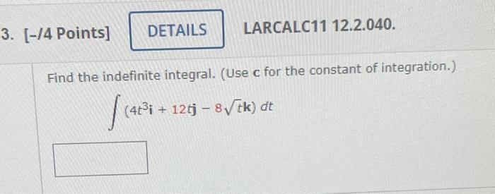 Solved Evaluate the definite integral. ∫02∣∣ti+t2j∣∣dtFind | Chegg.com