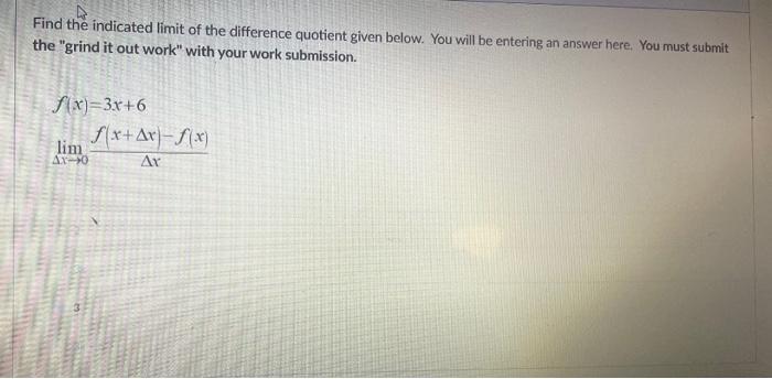Solved Find the indicated limit of the difference quotient | Chegg.com