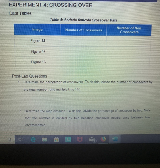 EXPERIMENT 4: CROSSING OVER Data Tables Table 4: | Chegg.com