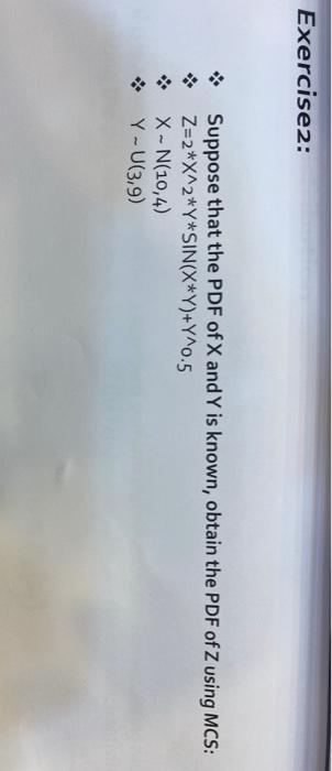 Exercise2: Suppose that the PDF of X and Y is known, | Chegg.com