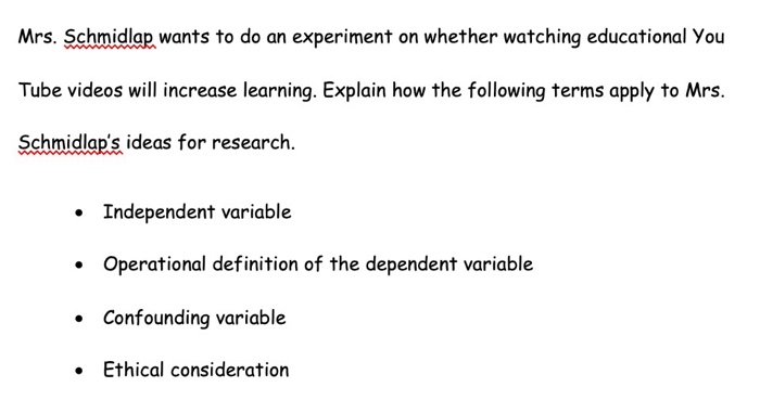 Solved Mrs. Schmidlap wants to do an experiment on whether | Chegg.com